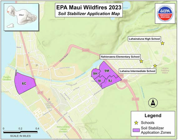 EPA begins applying soil stabilizer to burned areas in Lahaina | News ...